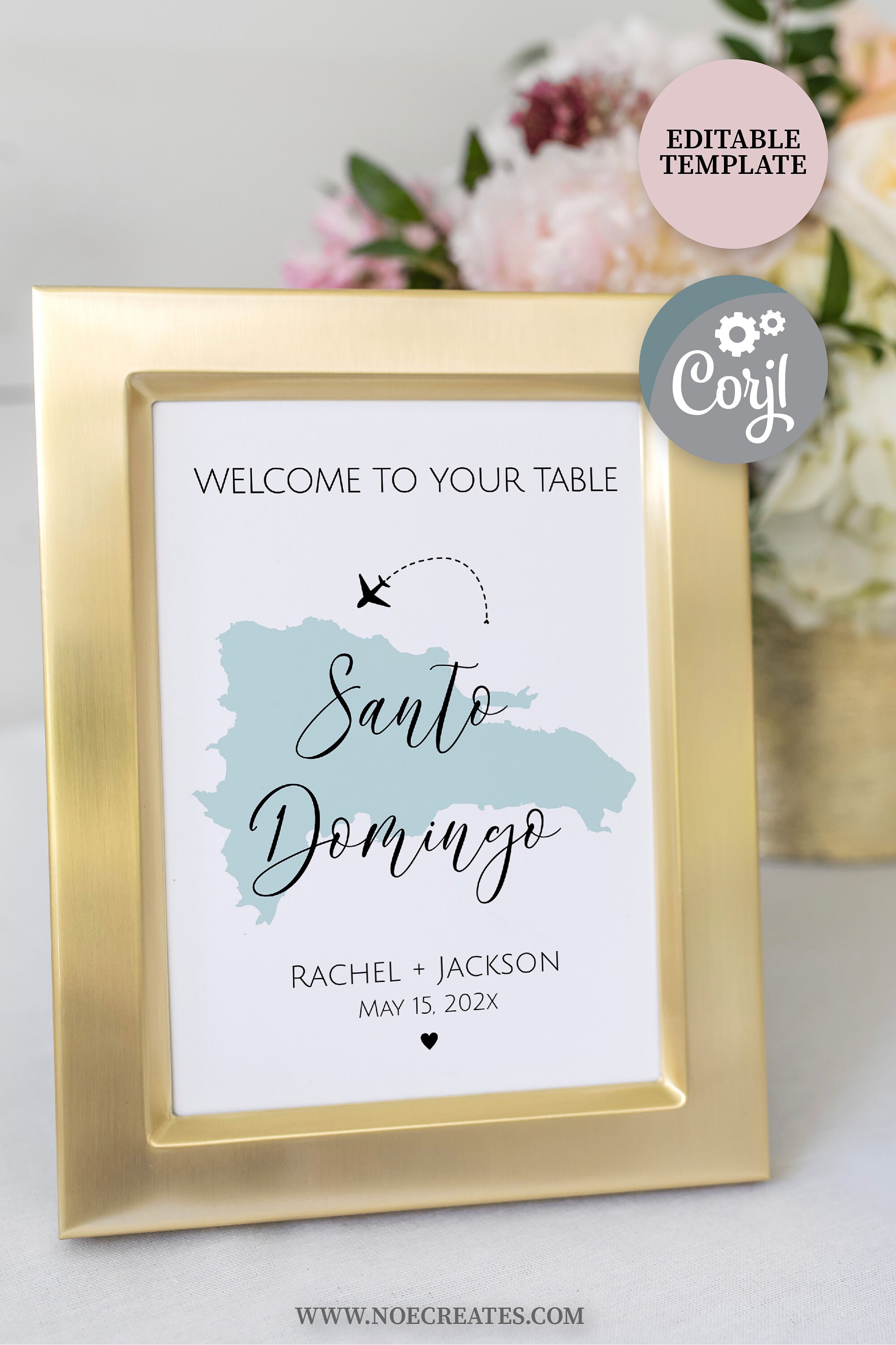 Dominican Republic Map Table Number Template: Travel Wedding, Baby ...