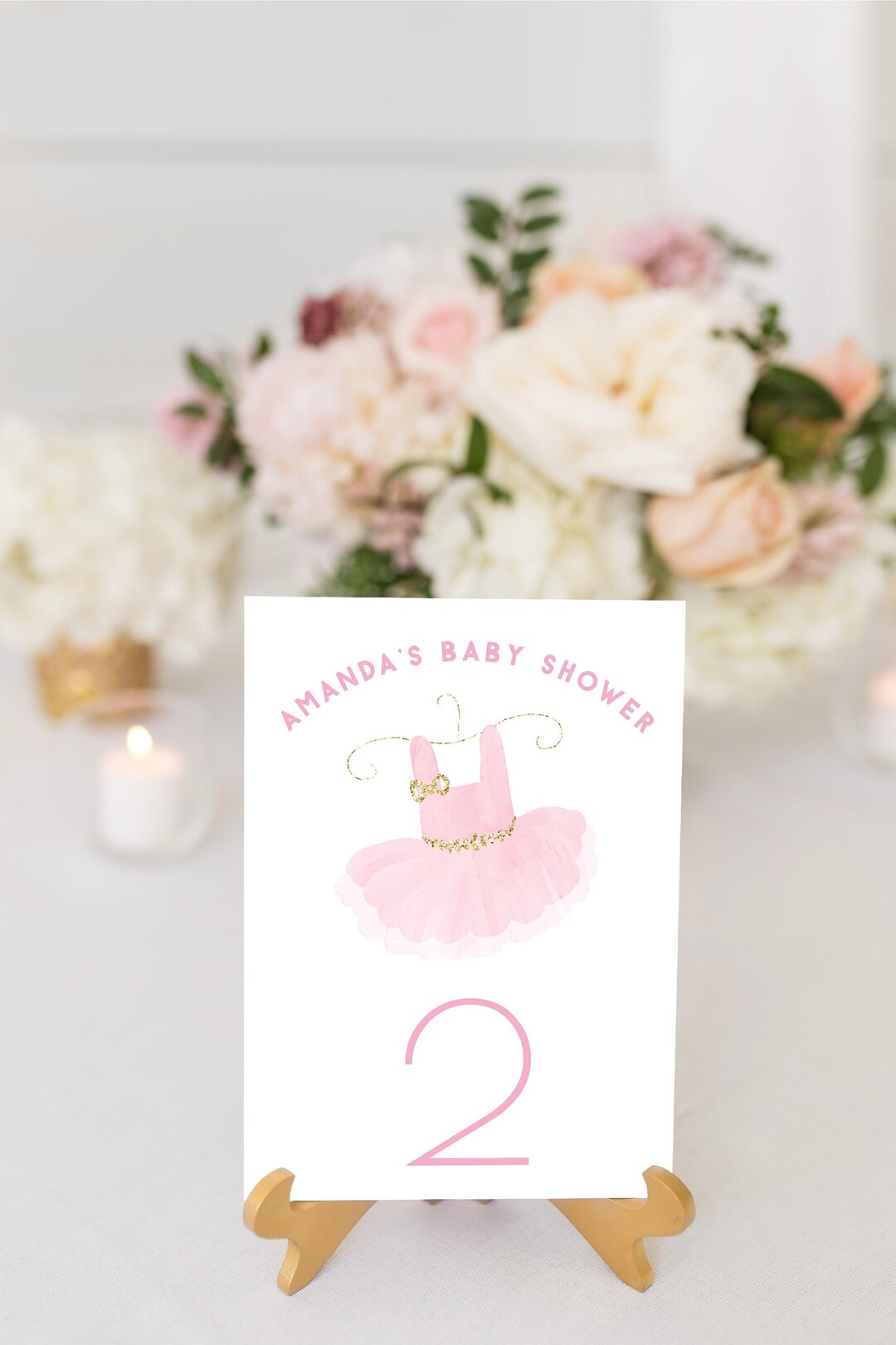 Ballerina Tutu Table Numbers: Baby Shower or Birthday (printable ...