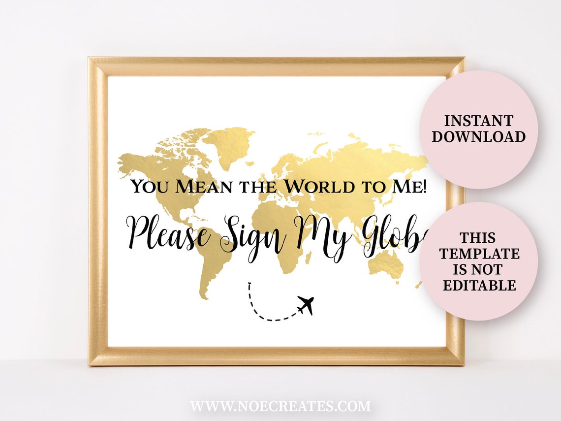 Guest Globe Sign Sign My Guest Globe Sign Travel Theme - Etsy