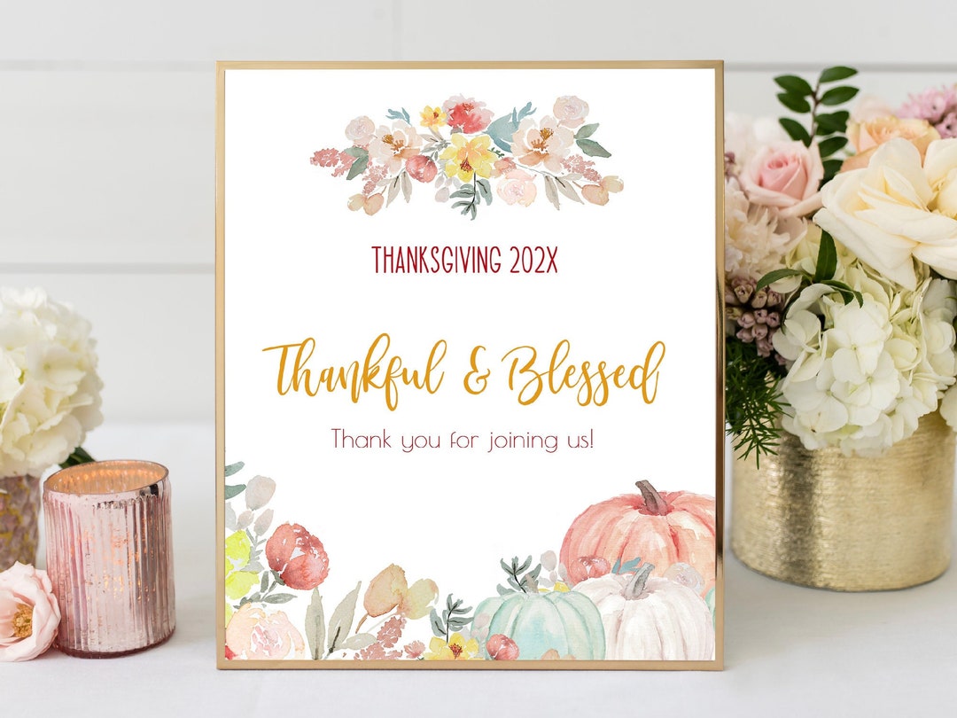 Fall Theme Party Sign, Editable Thanksgiving Sign, Friendsgiving Party ...