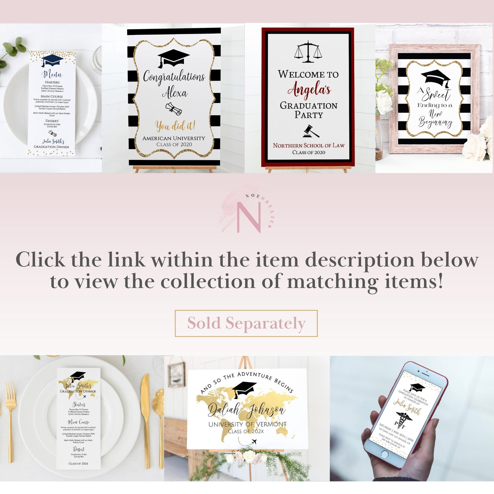 Graduation Party Menu Template With a Silver Border, Editable ...