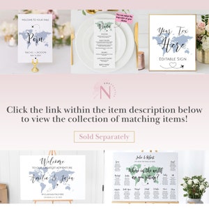 Custom Map Table Names Template, Travel Theme Wedding Table Numbers ...