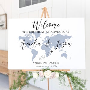 Printable Welcome Sign With Editable Map Color Travel Theme - Etsy UK