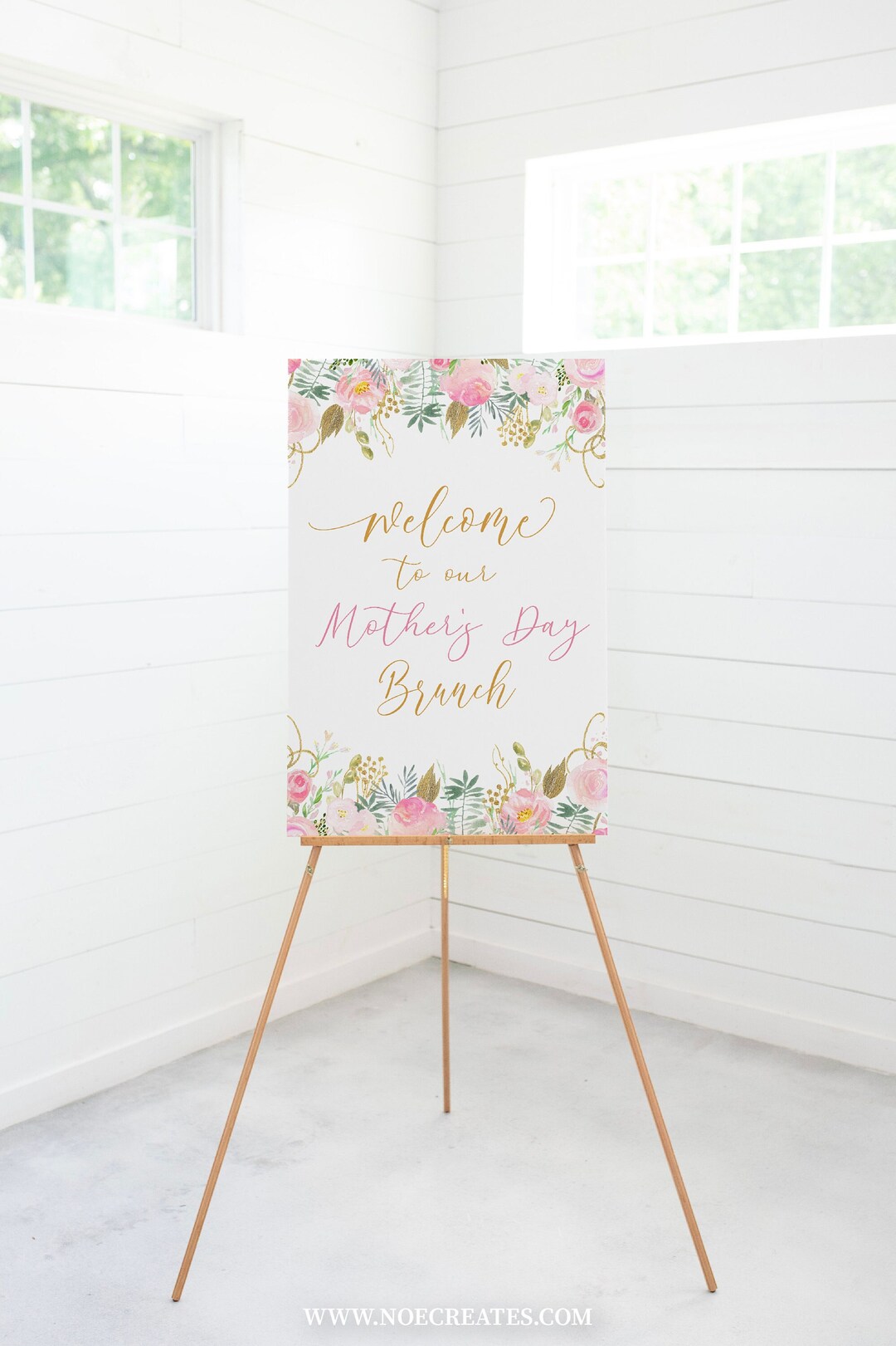 Mother's Day Welcome Sign, Editable Mother's Day Sign, Floral Sign ...