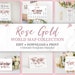 Rose Gold Map Wedding Templates Bundle Travel Theme Bridal - Etsy