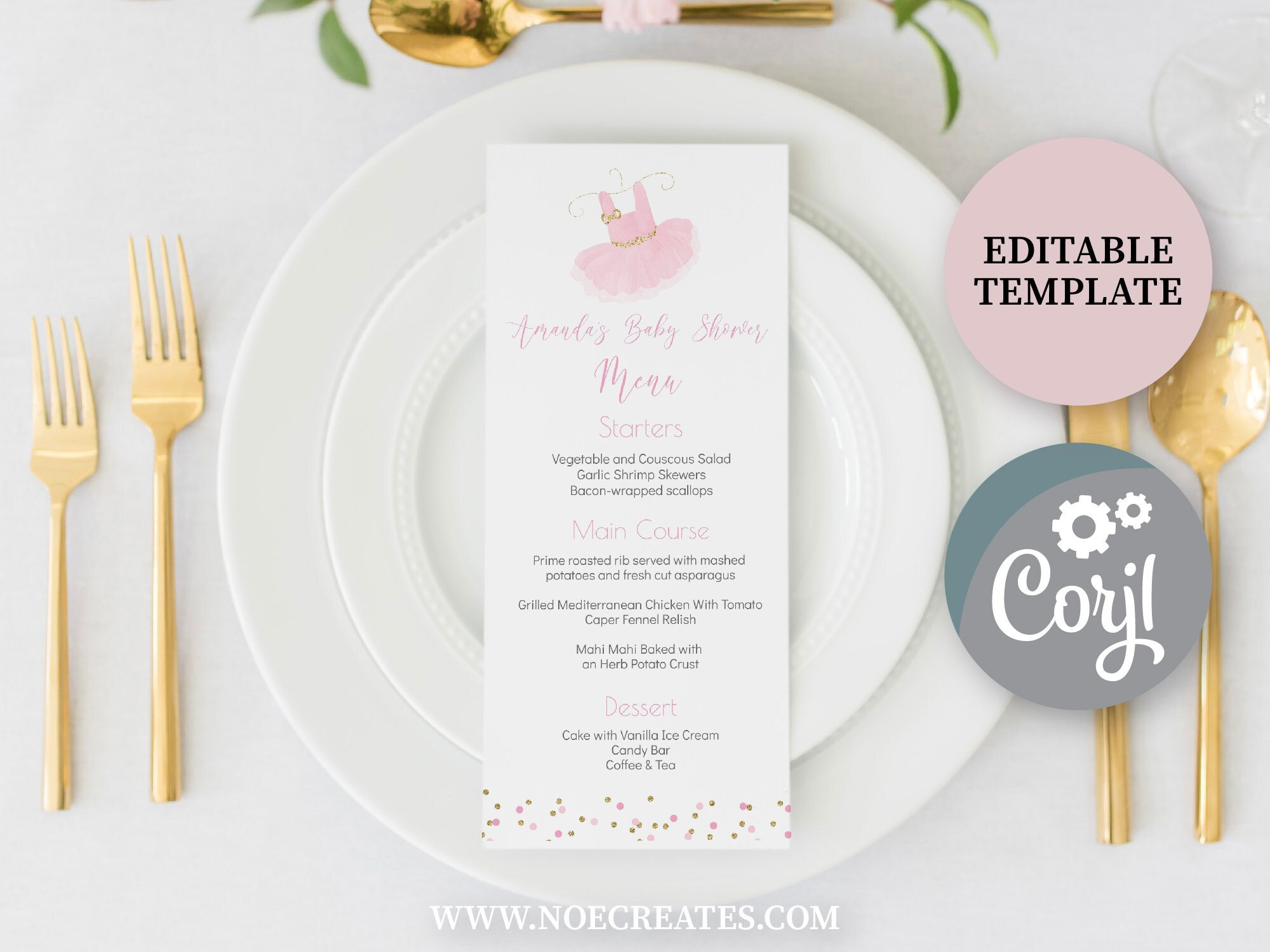 Tutu Menu Template Ballerina Menu Tutu Birthday Decorations - Etsy