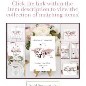 Pink World Map Signs Bundle, Pink Travel Theme Bridal Shower, Travel ...