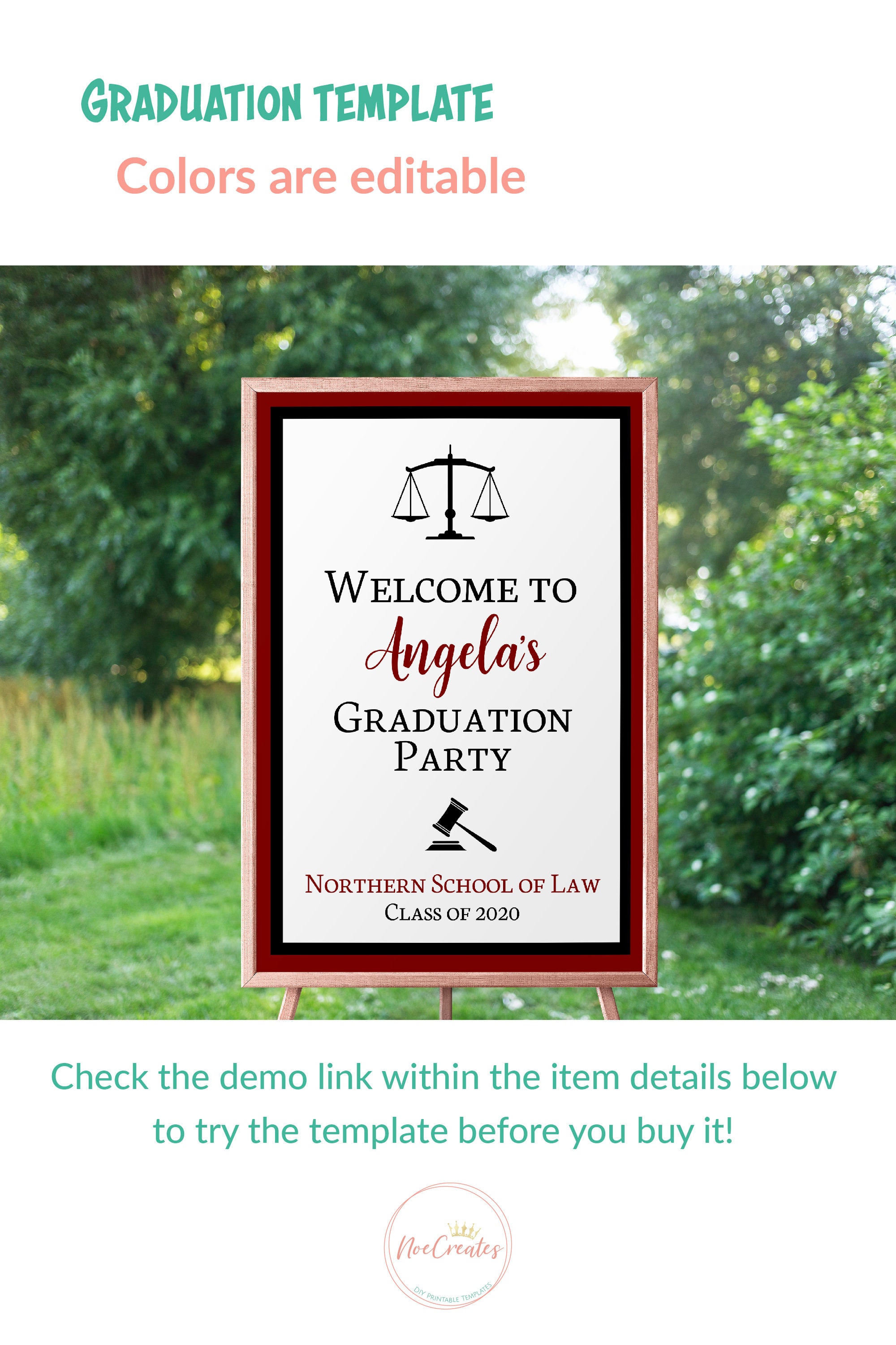 Law School Graduation Welcome Sign Template School of Law | Etsy