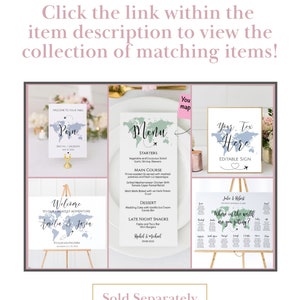 Custom Map Menu Template, Editable World Map Menu Template With the Map ...