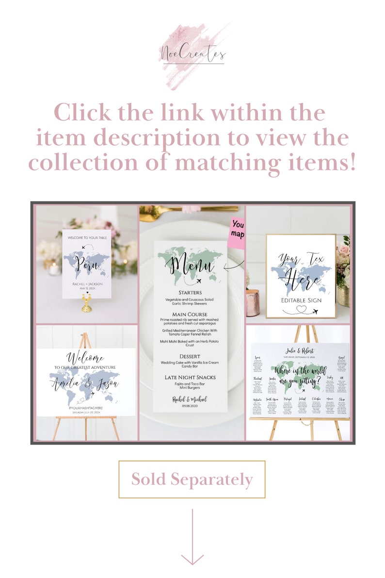 Custom Map Menu Template Editable World Map Menu Template - Etsy