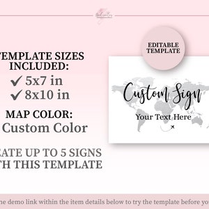 Custom Travel Theme Sign With the Map Color of Your Choice - Etsy