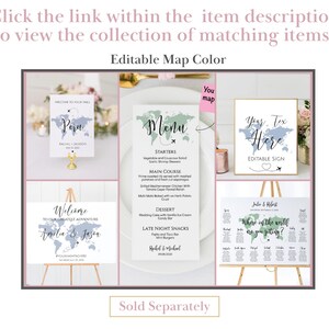 Editable Map Thank You Card Printable World Map Thank You - Etsy
