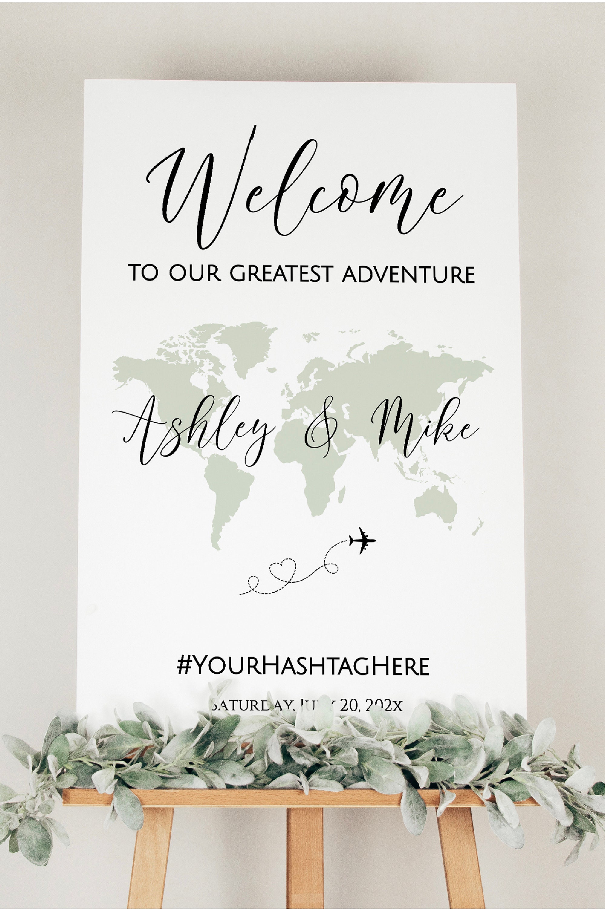 Customizable World Map Welcome Sign Custom Travel Theme - Etsy