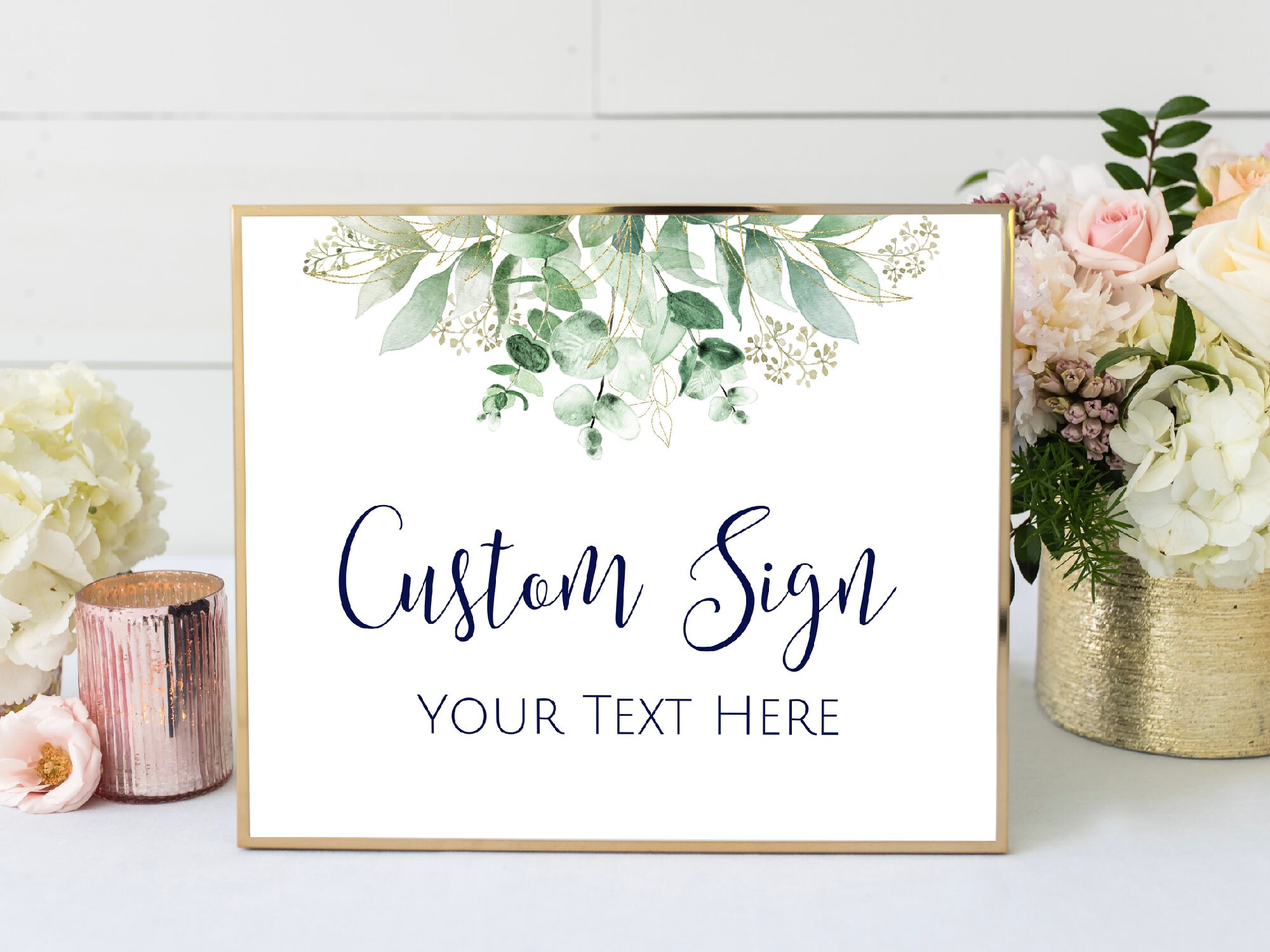Editable Greenery Wedding Sign Template Greenery Wedding | Etsy