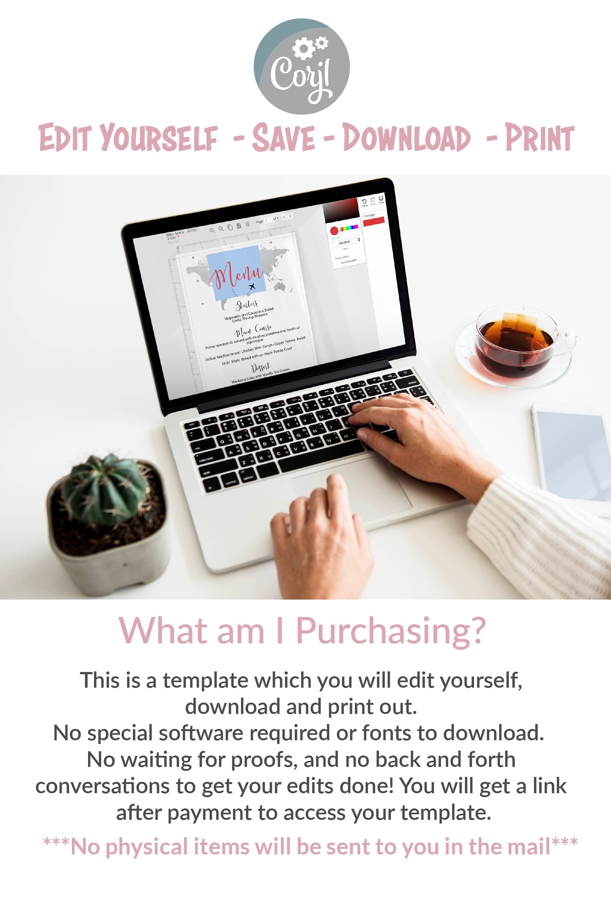 Silver Map Menu Template Editable World Map Menu Template - Etsy