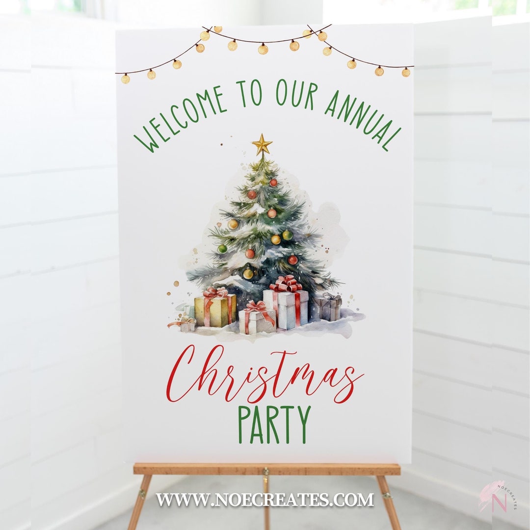 Christmas Printables, Holiday Party Welcome Sign, Christmas Decorations ...