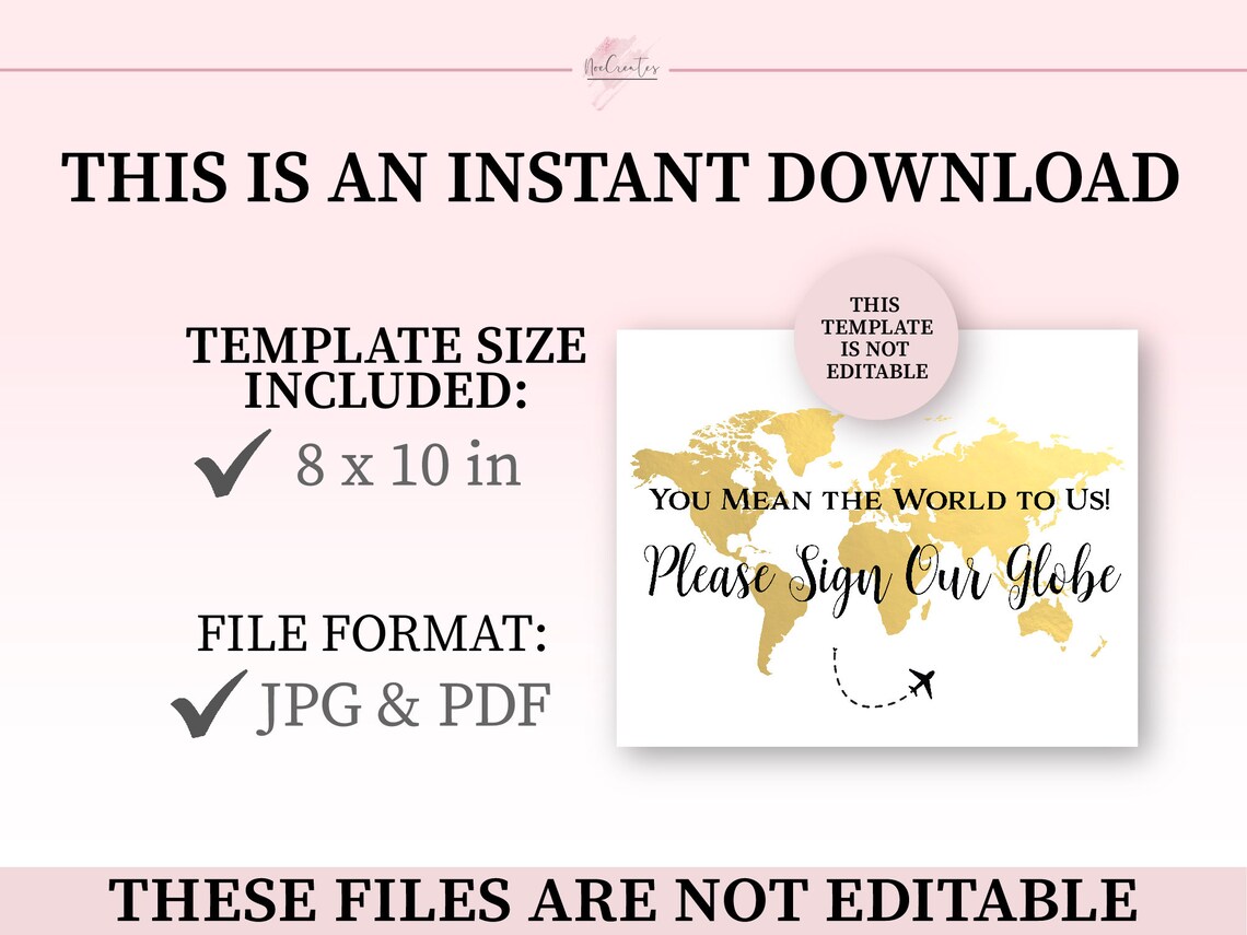 World Map Guest Book Globe Sign Sign Our Guest Globe Sign - Etsy