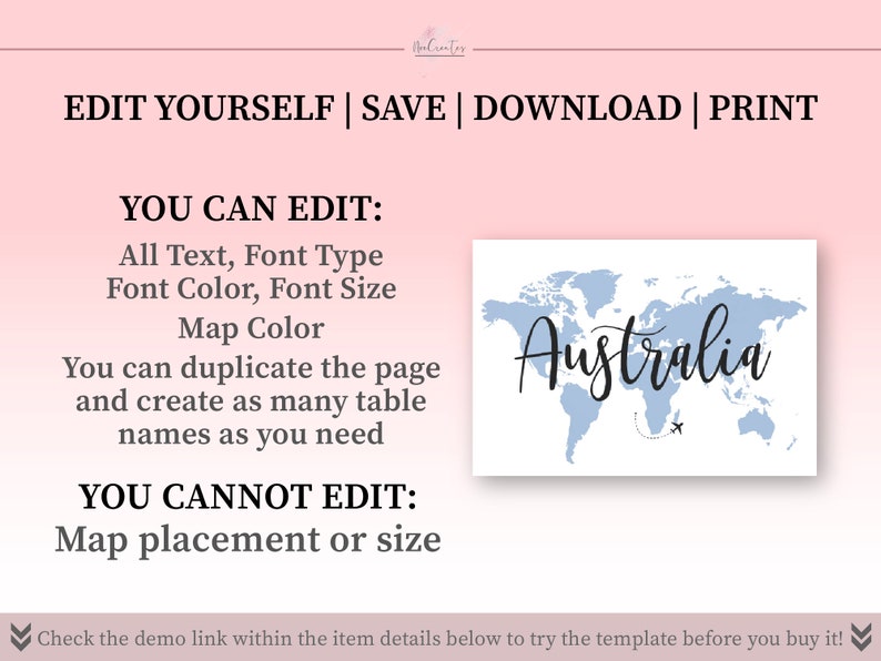 Custom Map Table Names Template Travel Theme Wedding Table - Etsy