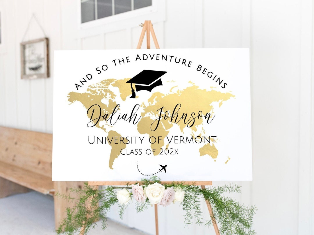 World Map Graduation Welcome Sign: Travel Theme (digital Download) - Etsy