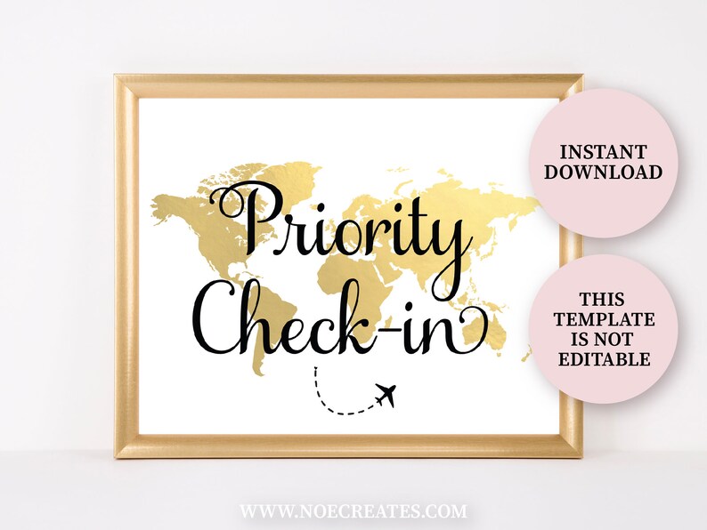 Check-in Travel Theme Sign Gold World Map Sign Guest Book - Etsy