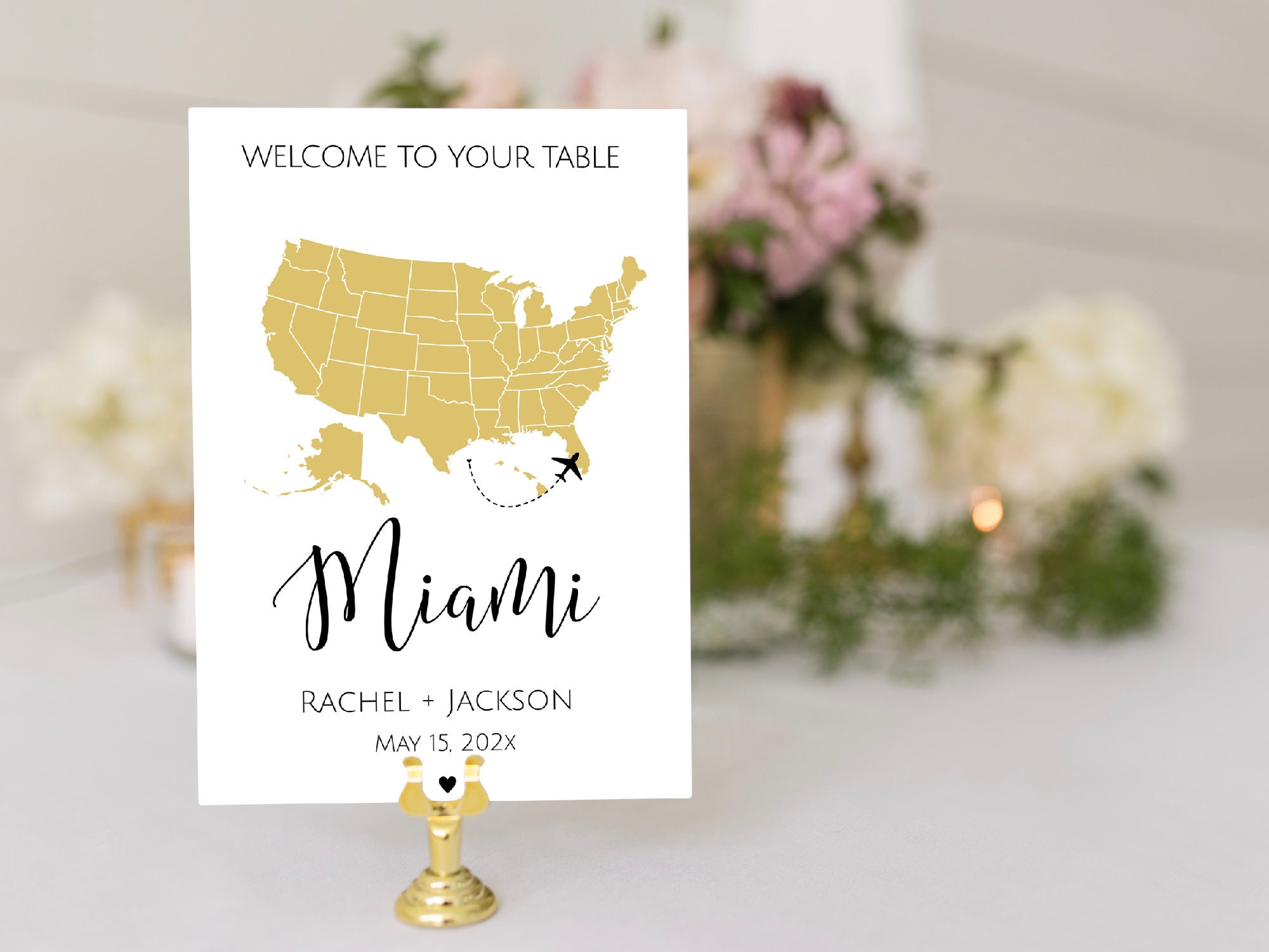 USA Map Table Names: Editable Travel Theme (digital Download) - Etsy