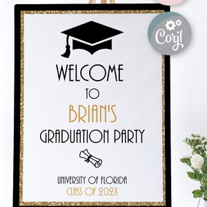 Printable Graduation Welcome Sign, Congrats's Grad Sign, Graduation ...