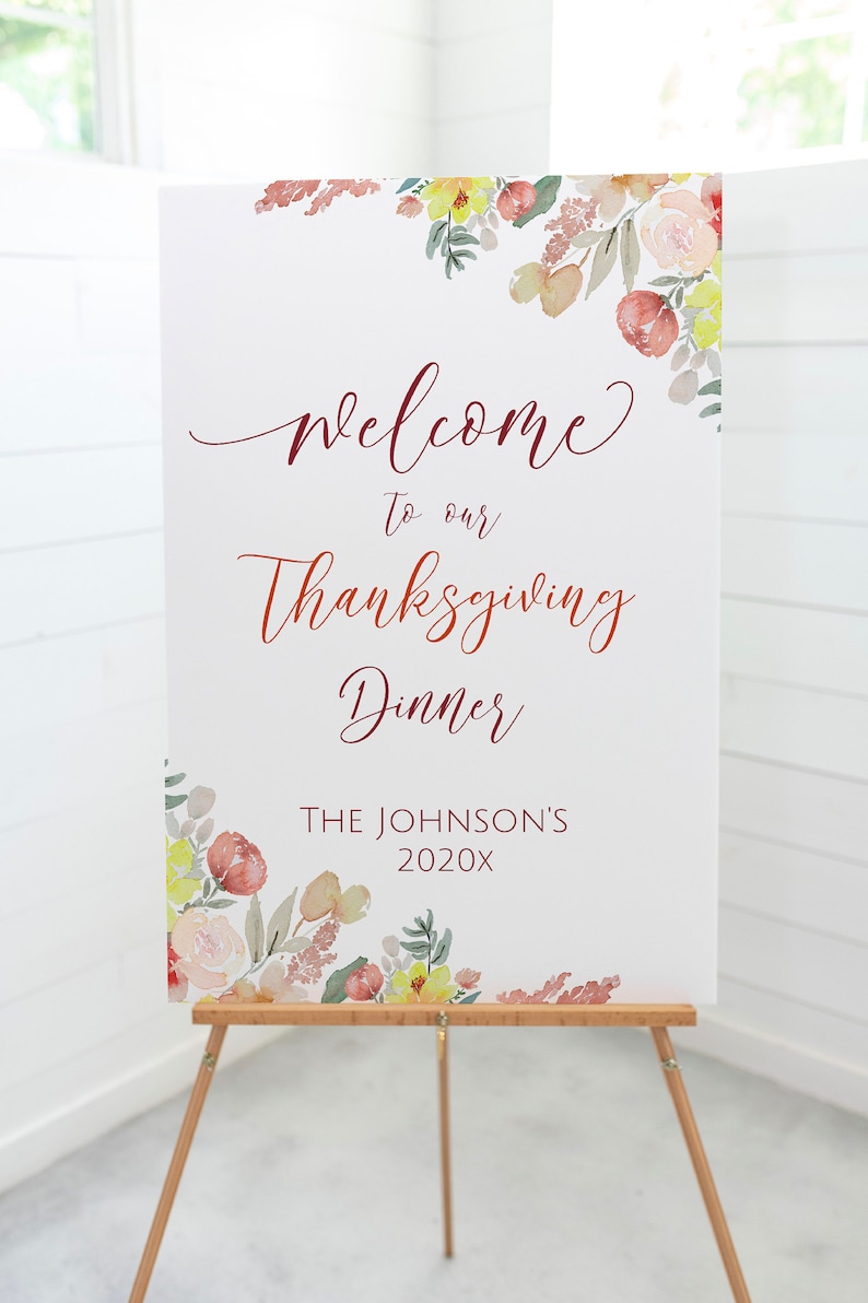 Thanksgiving Welcome Sign Friendsgiving Party Welcome Sign - Etsy