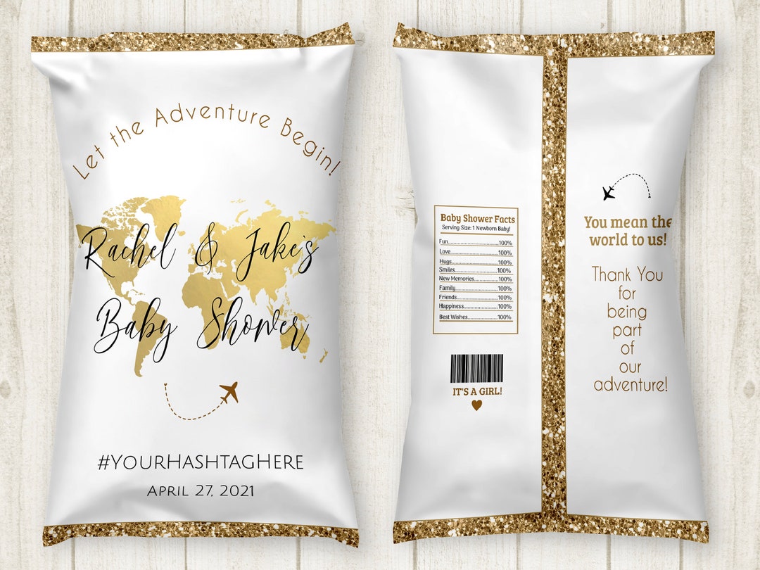 World Map Chip Bag Template, Editable Travel Theme Chip Bag, Travel ...