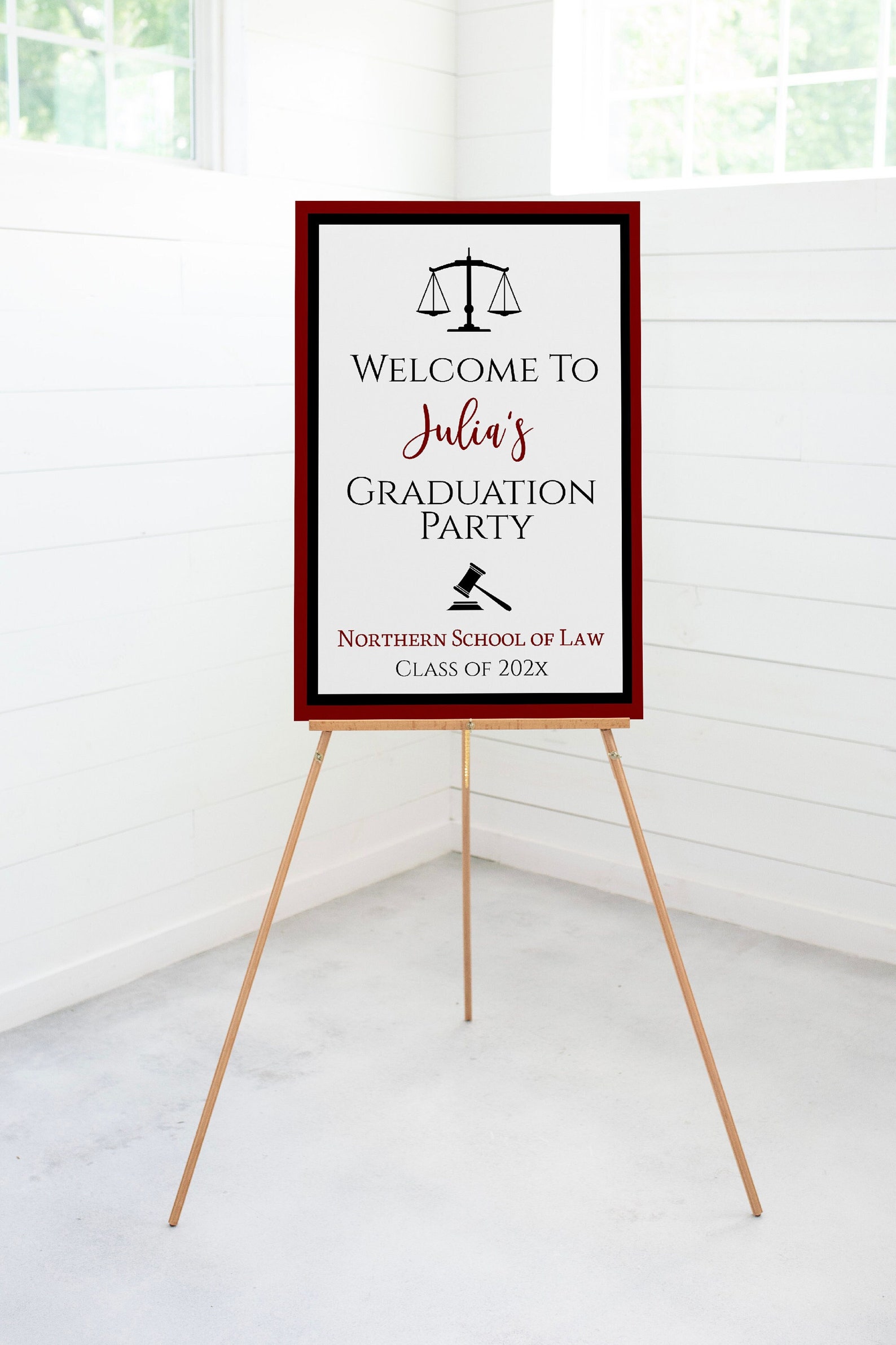 Law School Graduation Welcome Sign Template: Scale of Justice Party ...