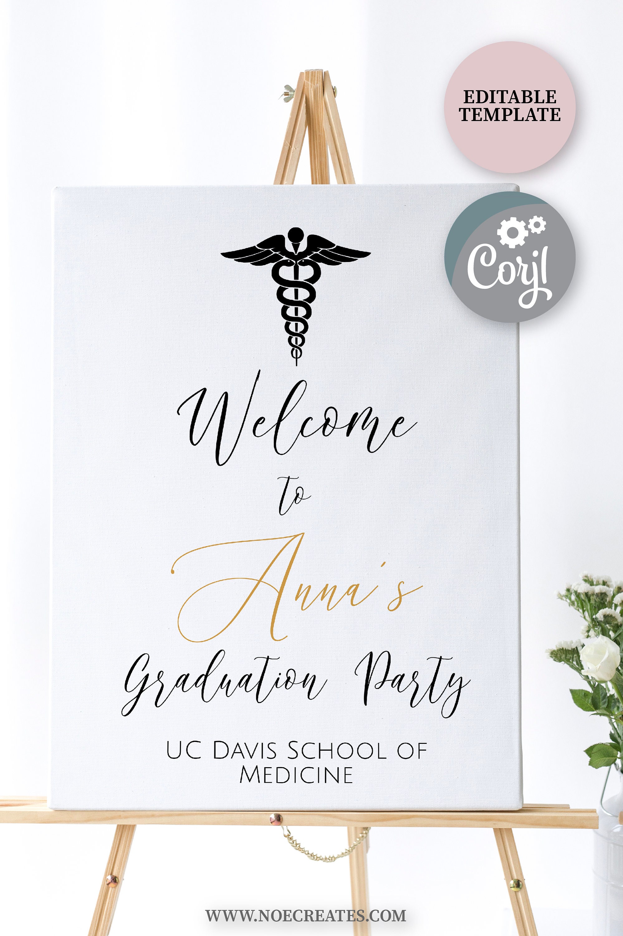 Medical School Graduation Welcome Sign Template (digital Download) - Etsy