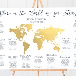 Editable Wedding Seating Chart Template, Where in the World Are You ...