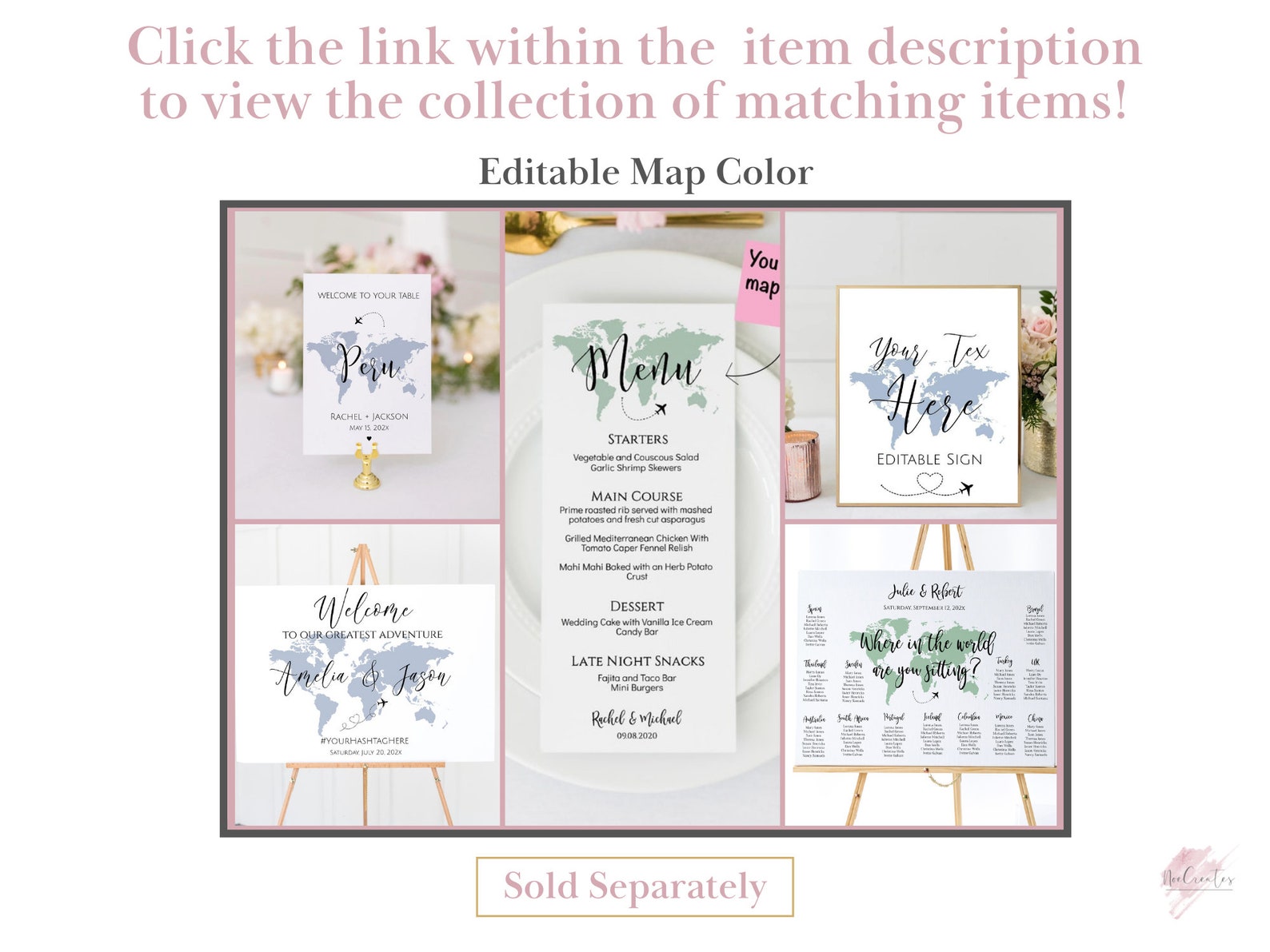 Menu Template Customizable With Any Map Color Travel Theme | Etsy