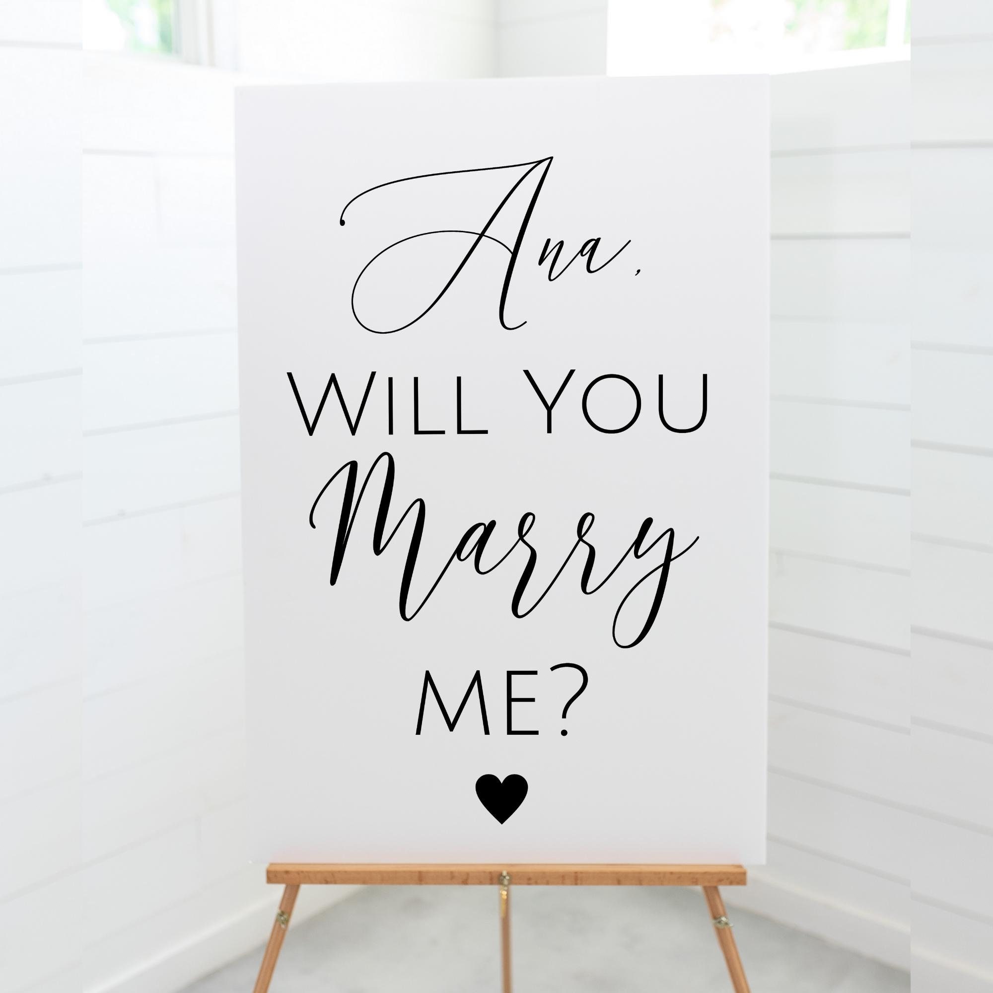 Will You Marry Me Sign Template: Personalized Proposal Photo Prop ...