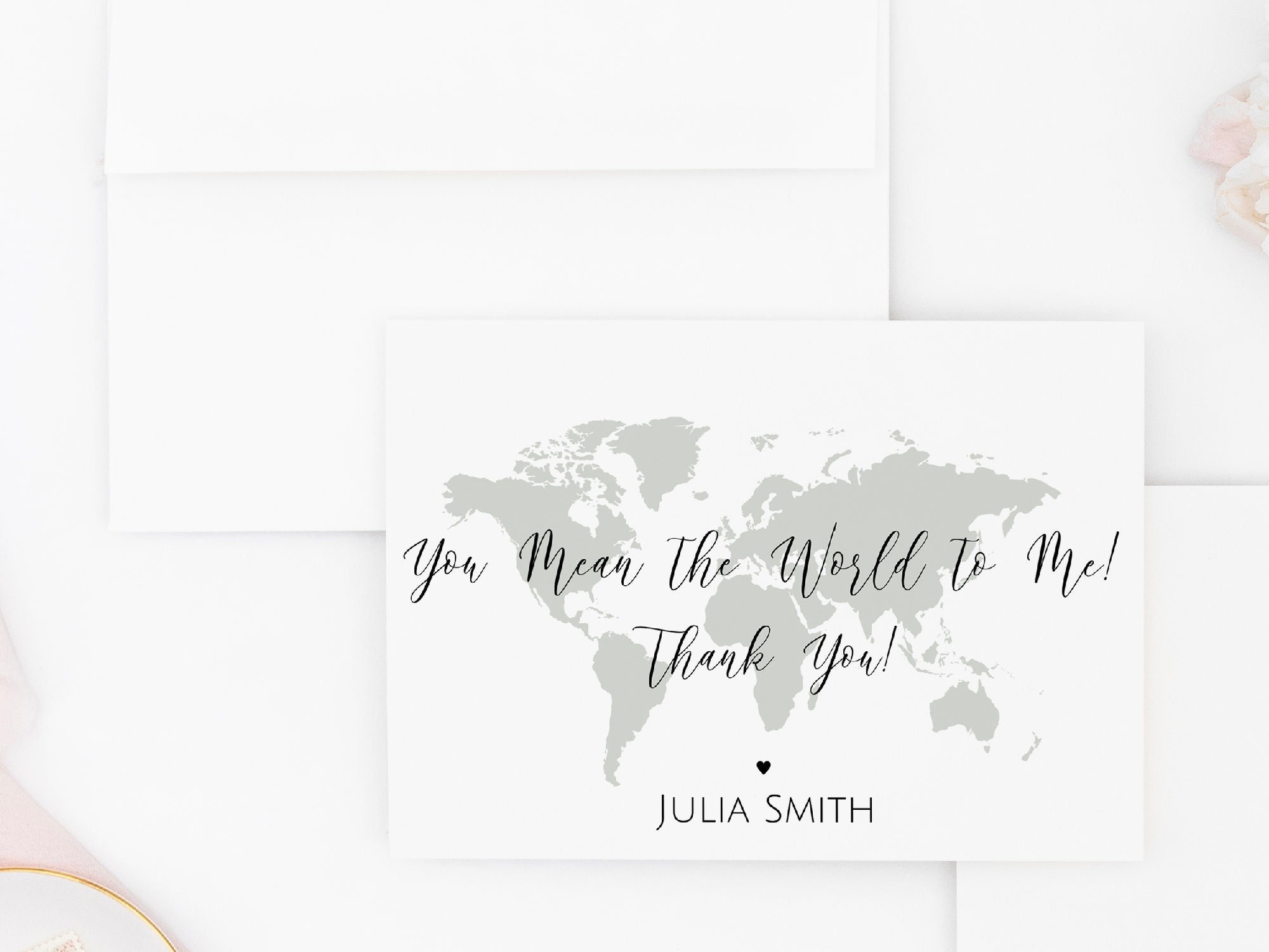 Editable World Map Thank You Card: Travel Theme (digital Download) - Etsy