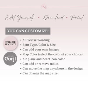 Seating Chart Sign, Seating Chart Template With a Customizable World ...