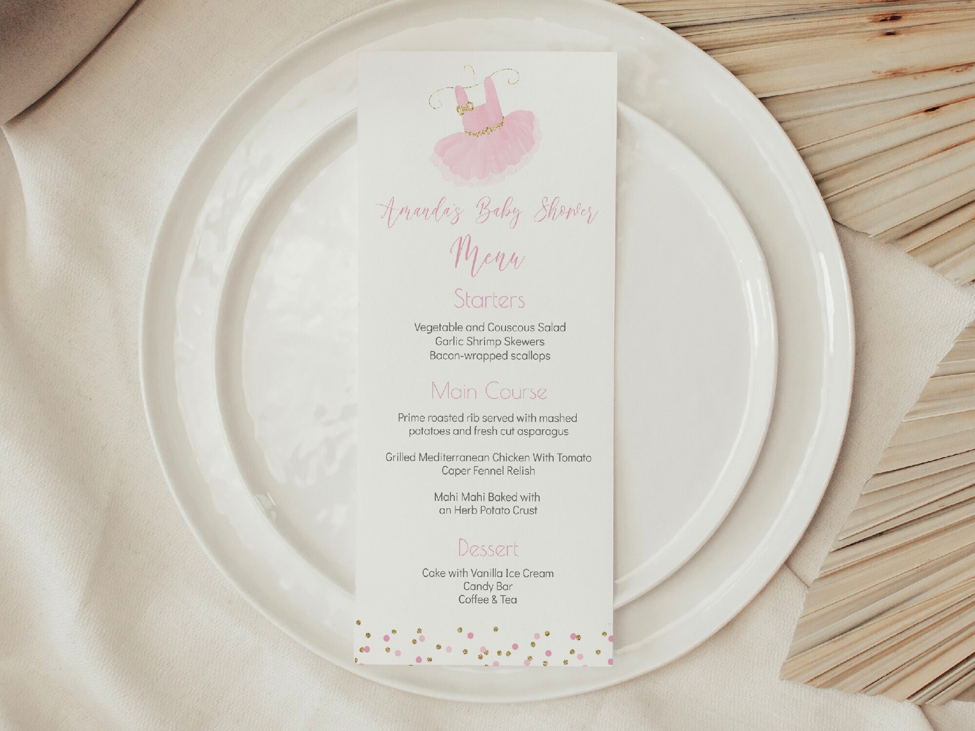 Tutu Menu Template Ballerina Menu Tutu Birthday Decorations - Etsy