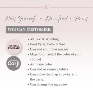 Japan Map Seating Chart Template, Japanese Wedding Seating Sign, Travel ...