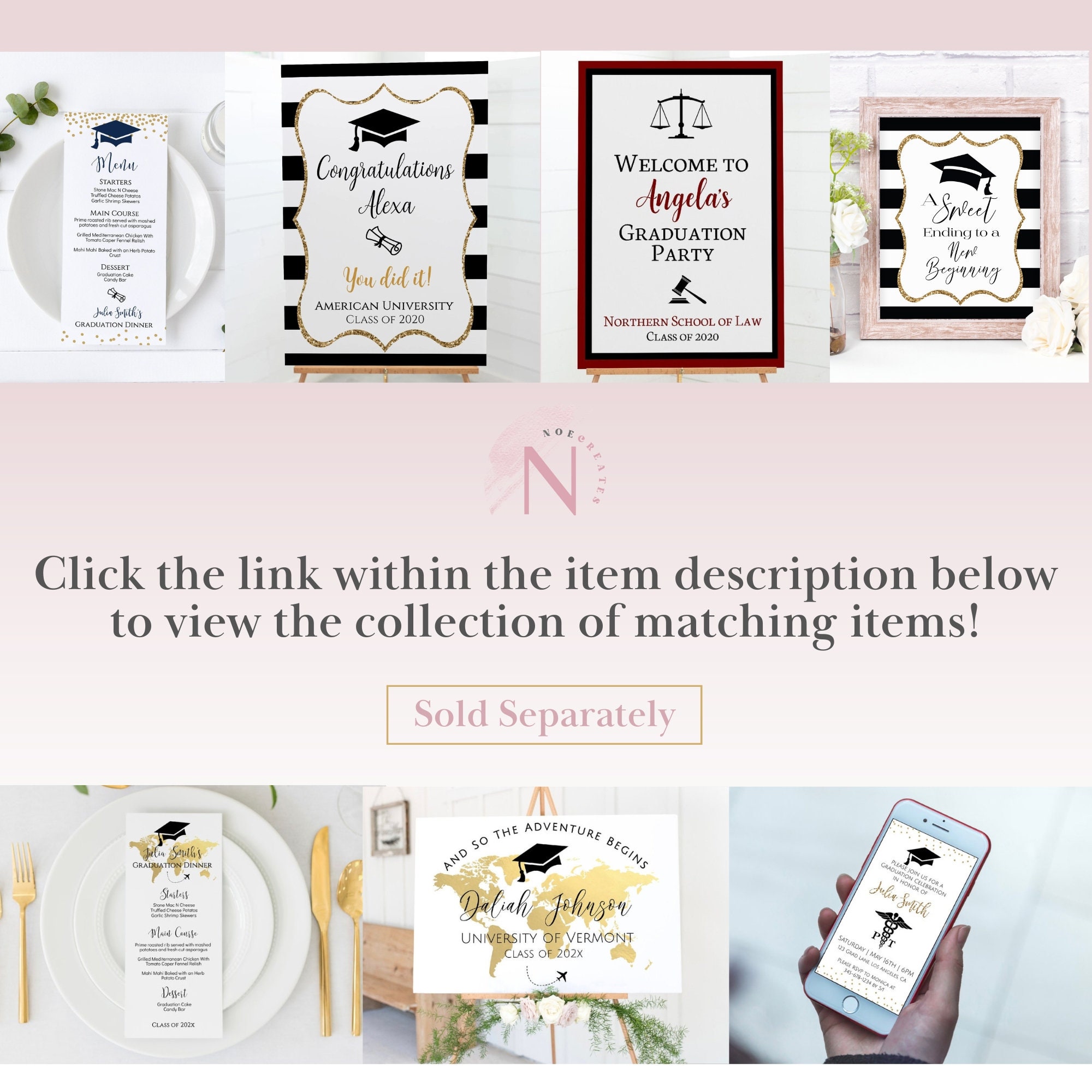 Editable Graduation Placemat Template: Party Decor (17x11in) (digital ...