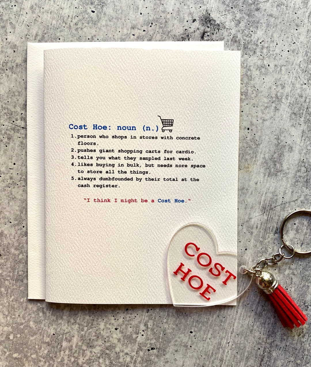Cost Hoe Keychain & Card Gift Set - Funny Costco Lover Gift - Etsy