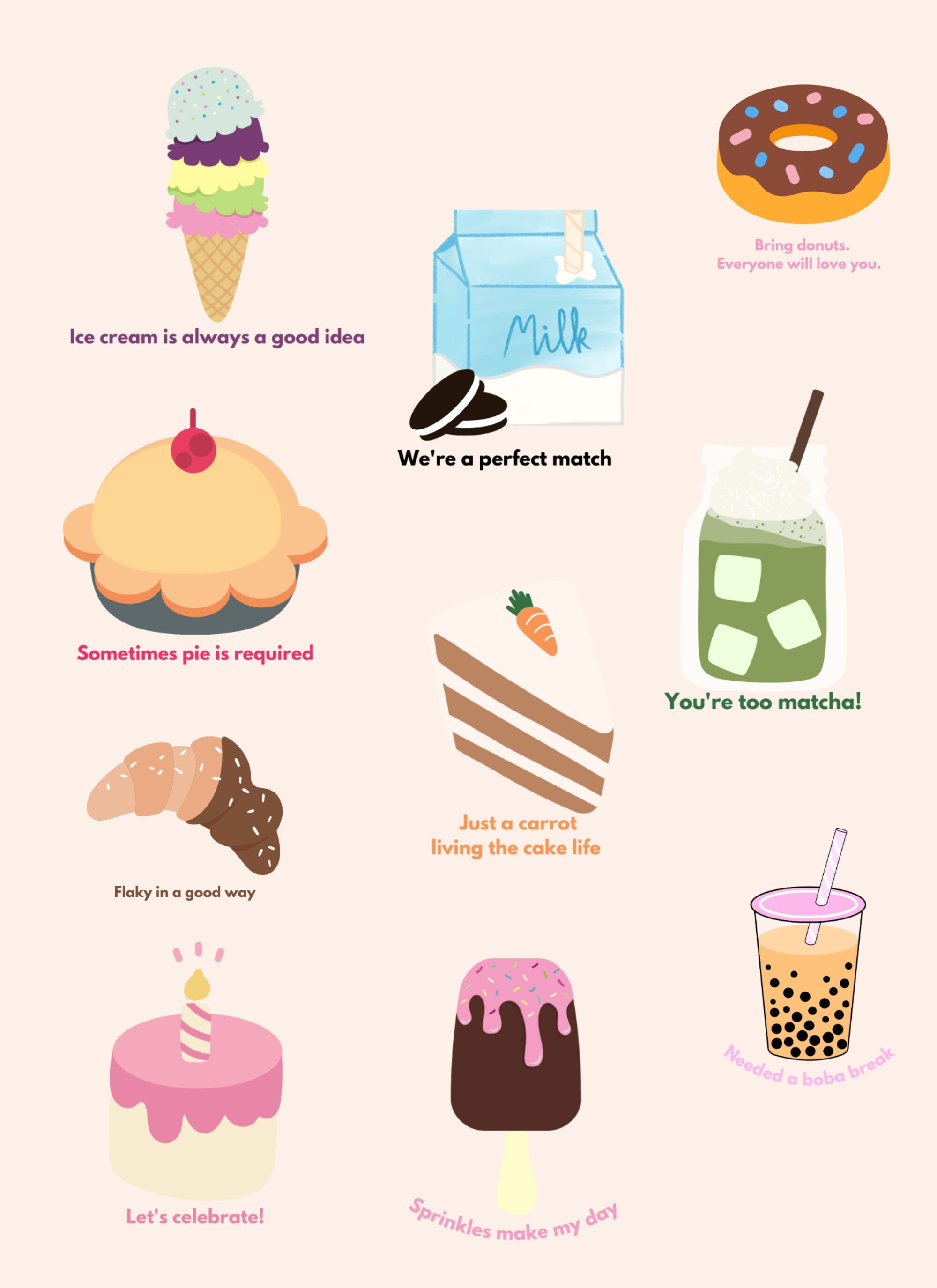 Digital Planner Stickers Foodie Digital Stickers Dessert - Etsy