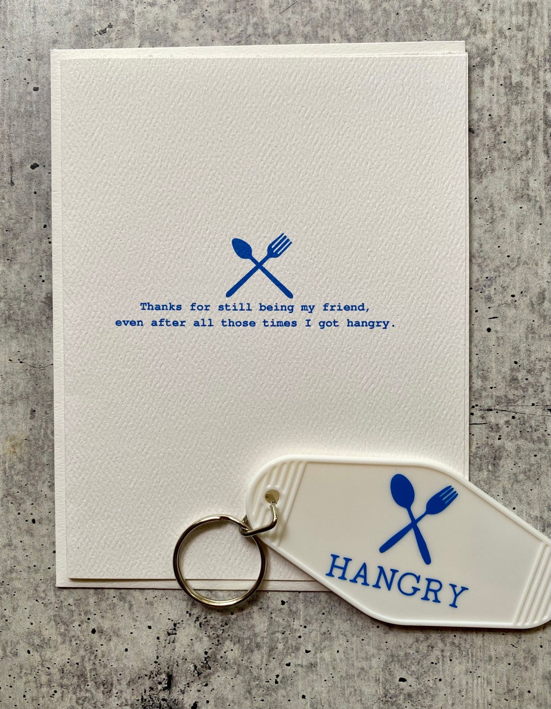 Hangry Keychain and Card Gift Set, Hangry Gift, Funny Gift, Foodie Gift ...