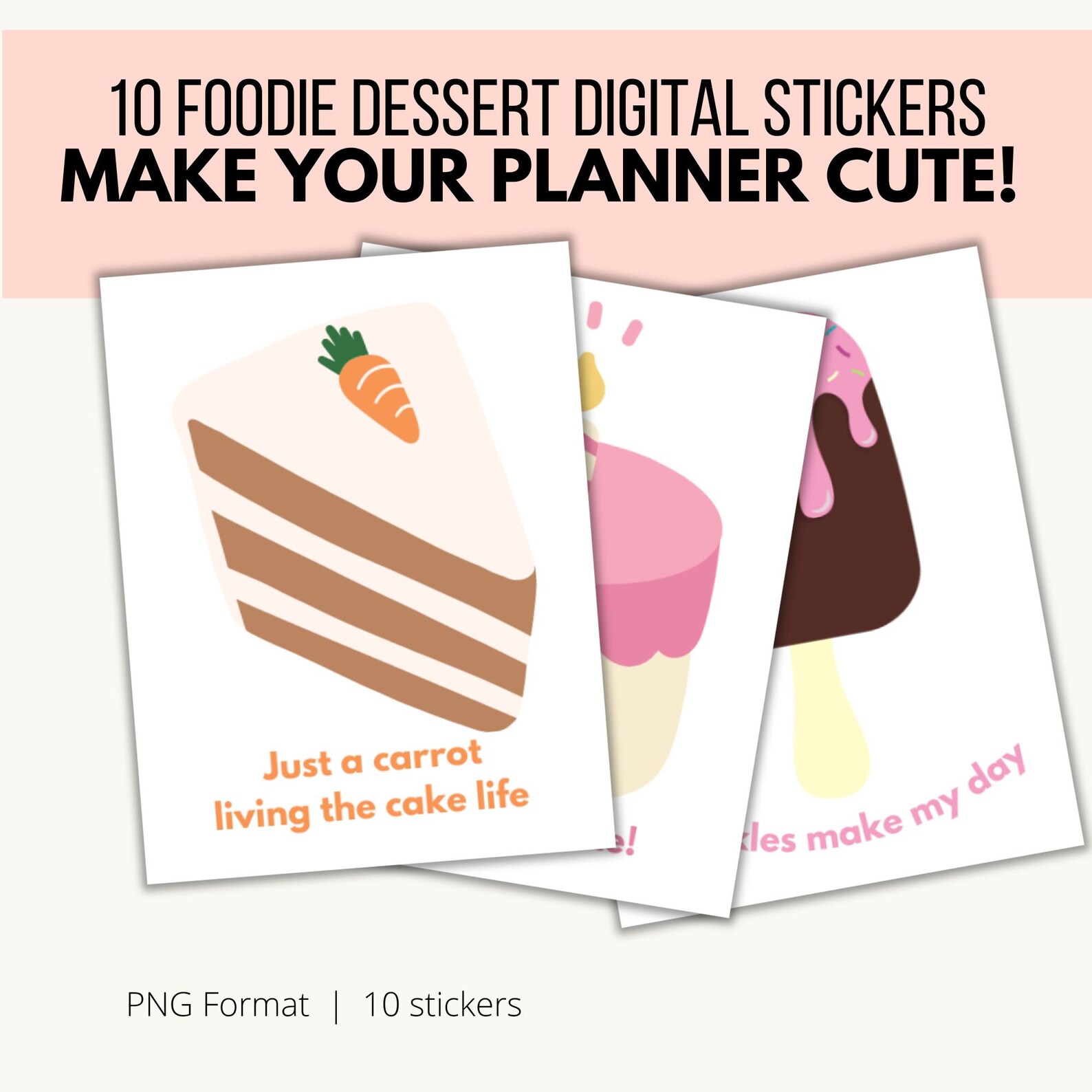 Digital Planner Stickers Foodie Digital Stickers Dessert - Etsy
