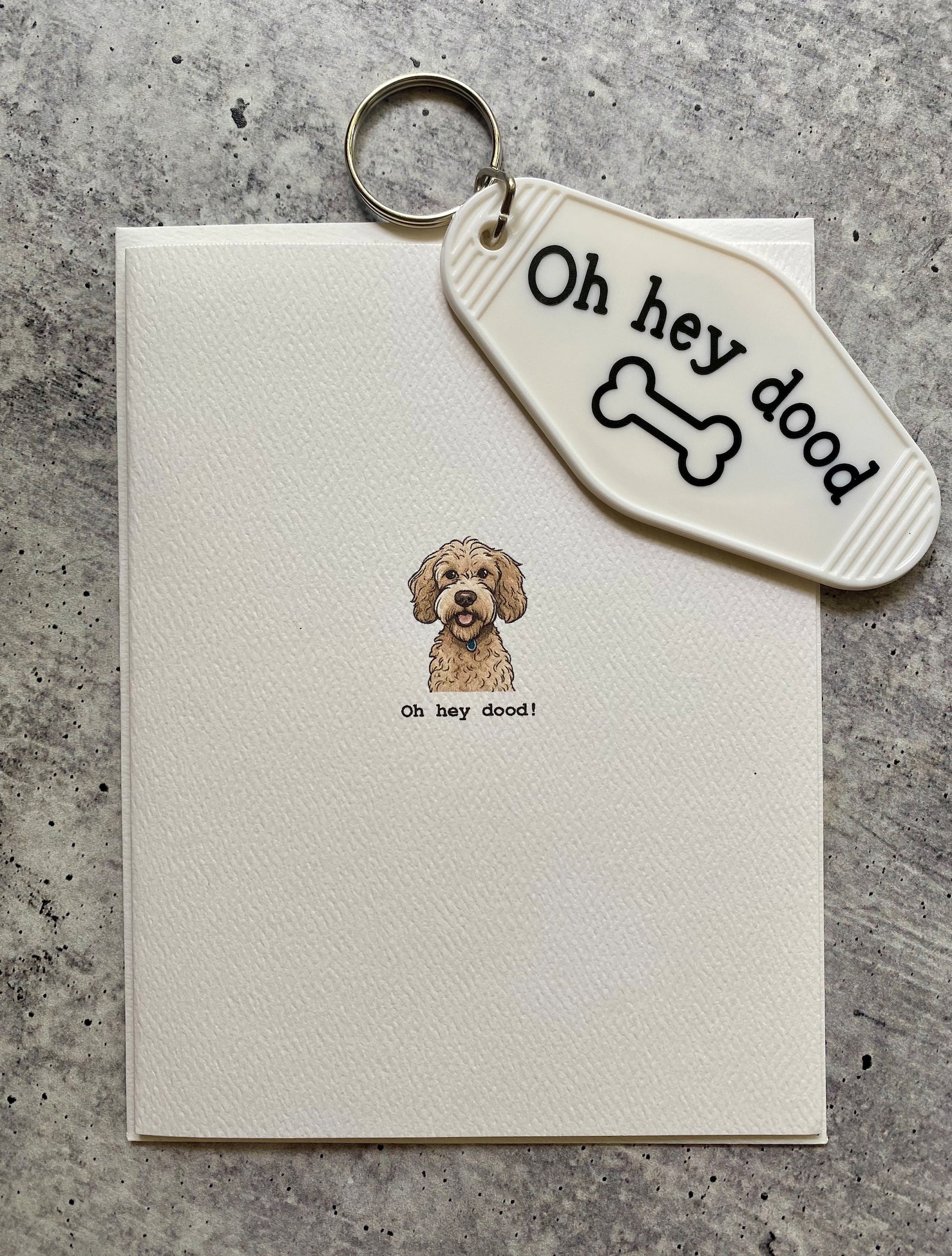 Oh Hey Dood Keychain and Card Gift Set, Doodle Love, Doodle Lover ...