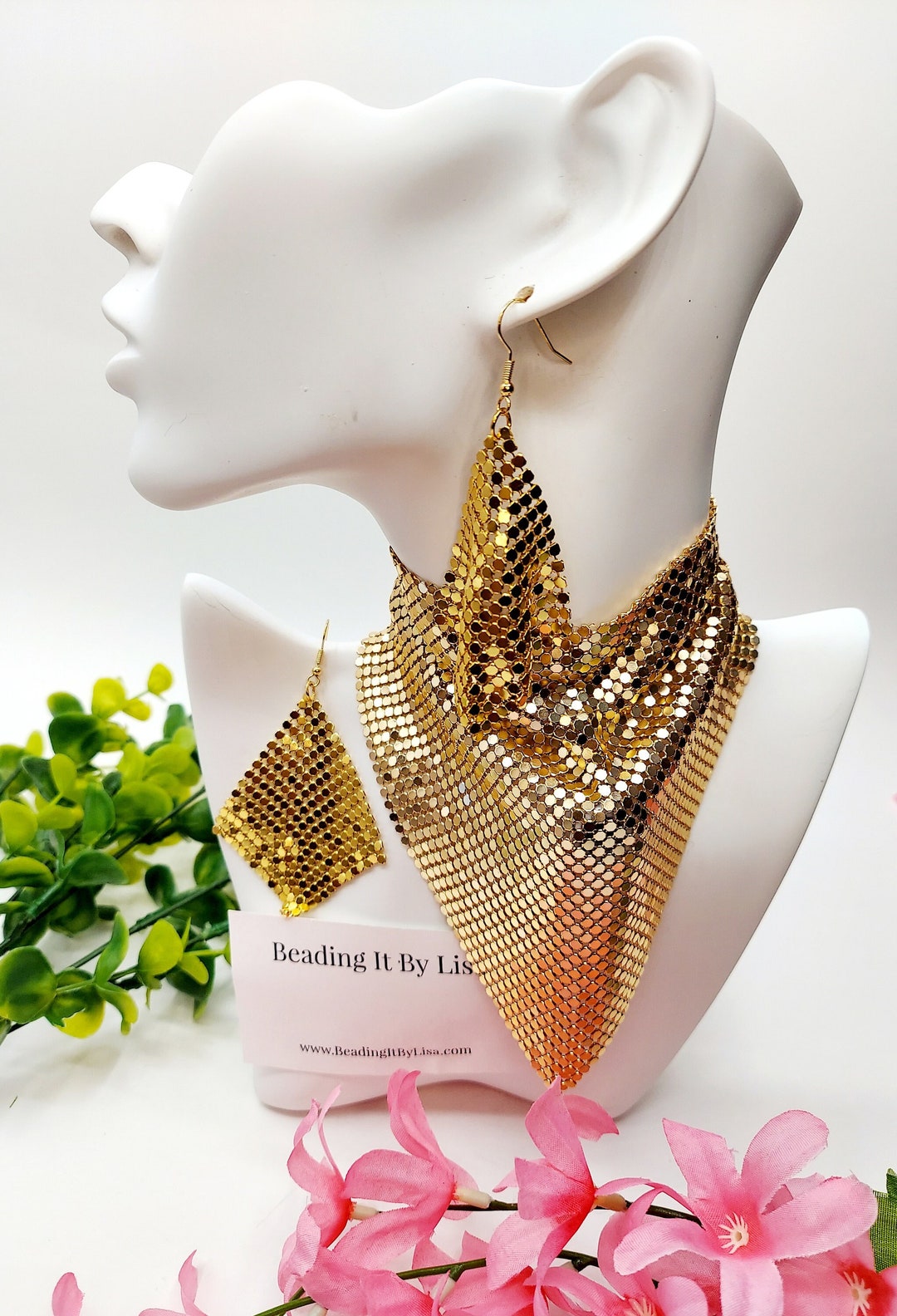 Trach Sequin Scarf for Tracheostomy, Cover Necklace and Earrings Set ...