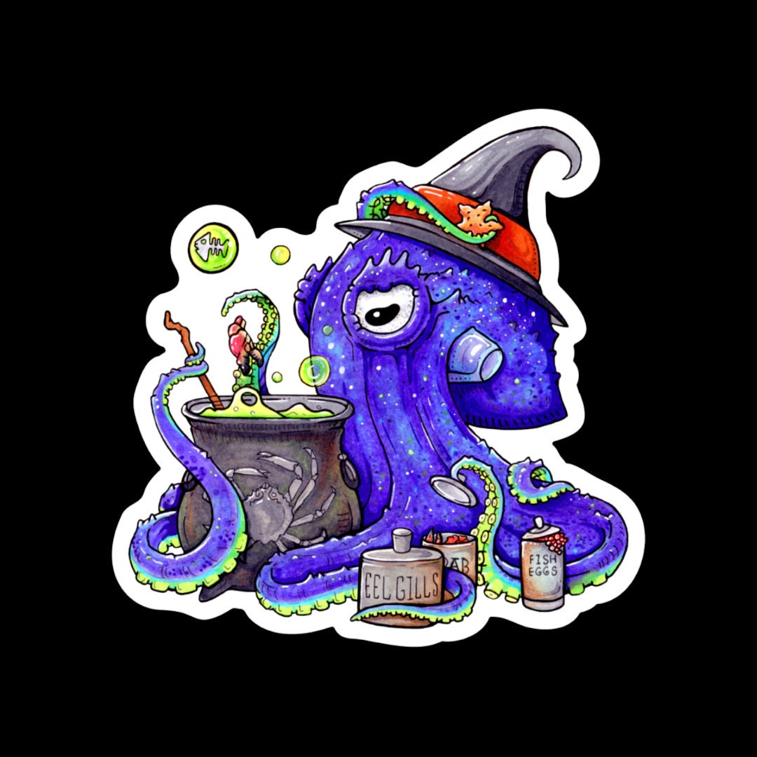 Wicked Willow Octopus Sticker, Halloween Sticker - Etsy