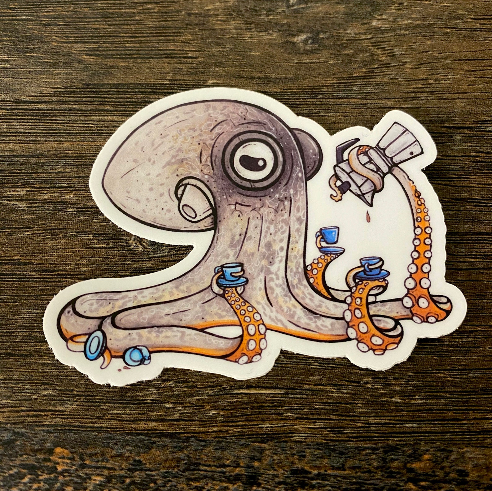 Octobaristas Octopus Coffee Sticker Set Sheet Barista Trendy | Etsy