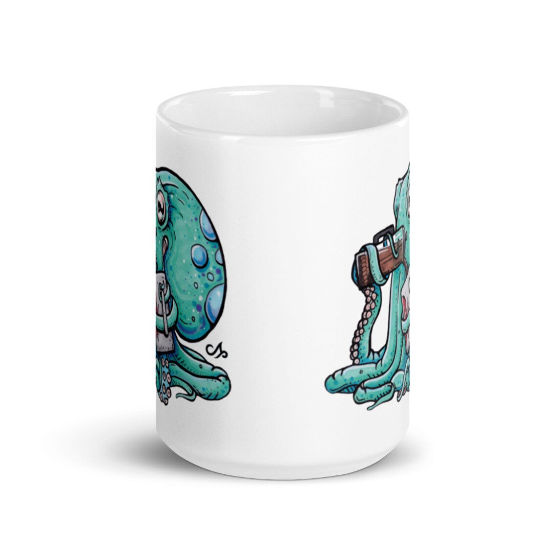 French Press Coffee Octopus Ceramic Mug | Etsy