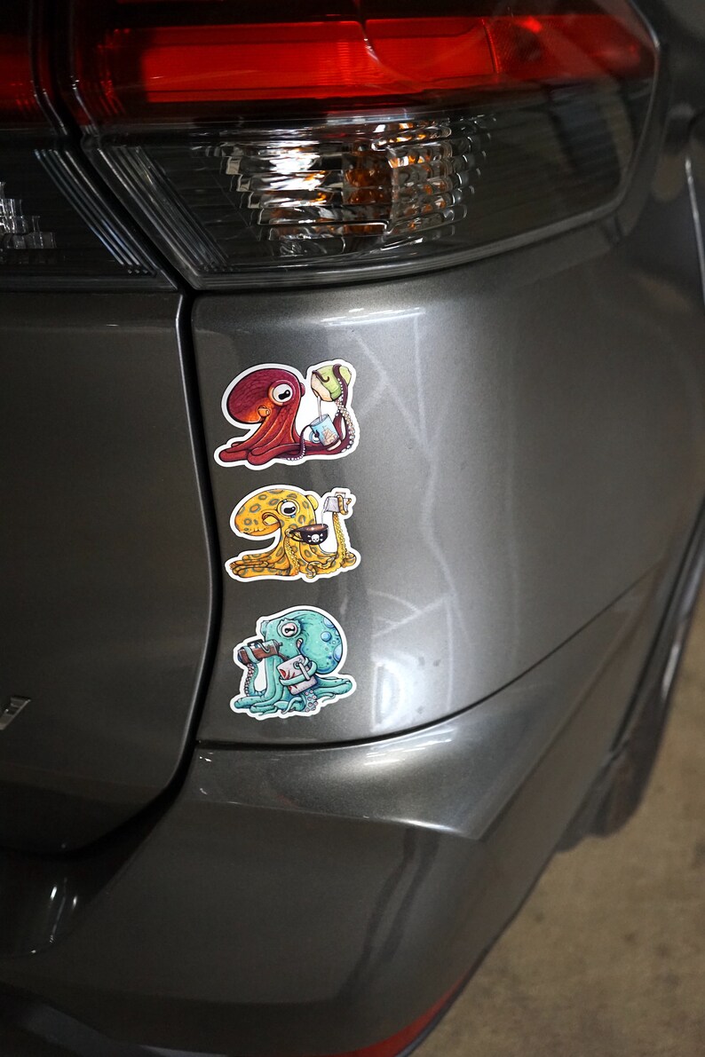 7 Magnet Pack: the Octobaristas! Octopus Making Coffe / Tea, Octopus ...