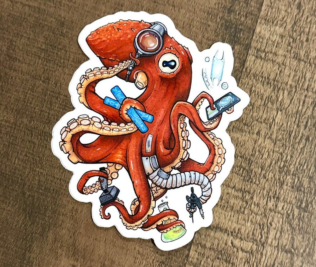 STEM Octopus Giant Pacific Octopus Sticker (science Technology ...
