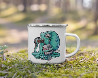 French Press Coffee Octopus Ceramic Mug | Etsy